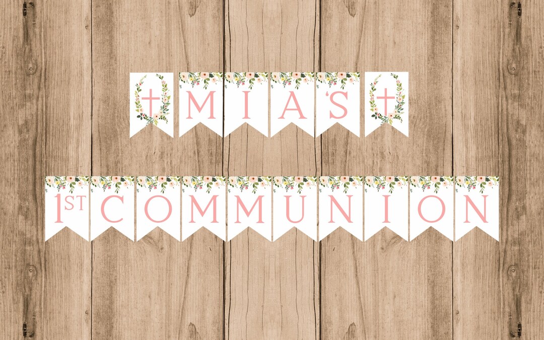 Banner 1st Communion, Girl First Communion Decorations, Communion ...