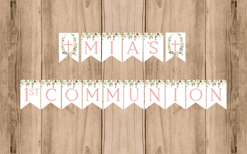 Banner 1st Communion, Girl First Communion Decorations, Communion ...