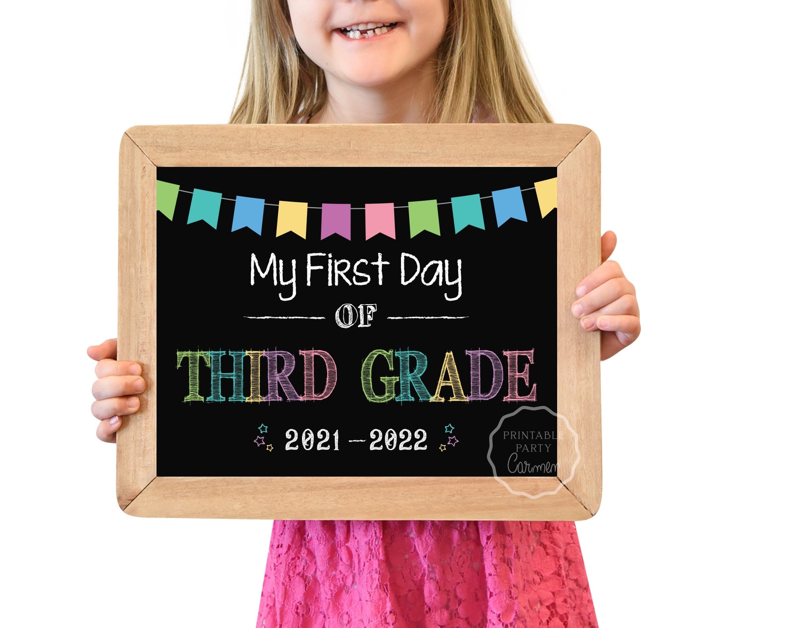 First Day of Third Grade Back to School Sign Printable Sign - Etsy