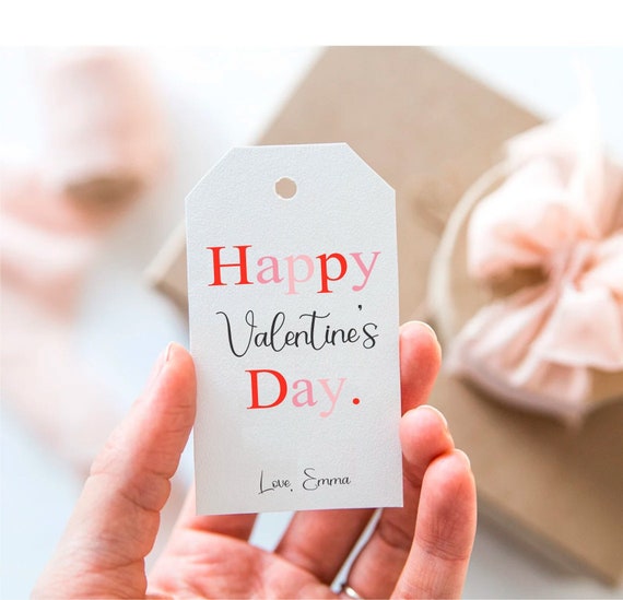 Happy Valentine's day Printable Tag Template, Valentines Day Gift Tag ...