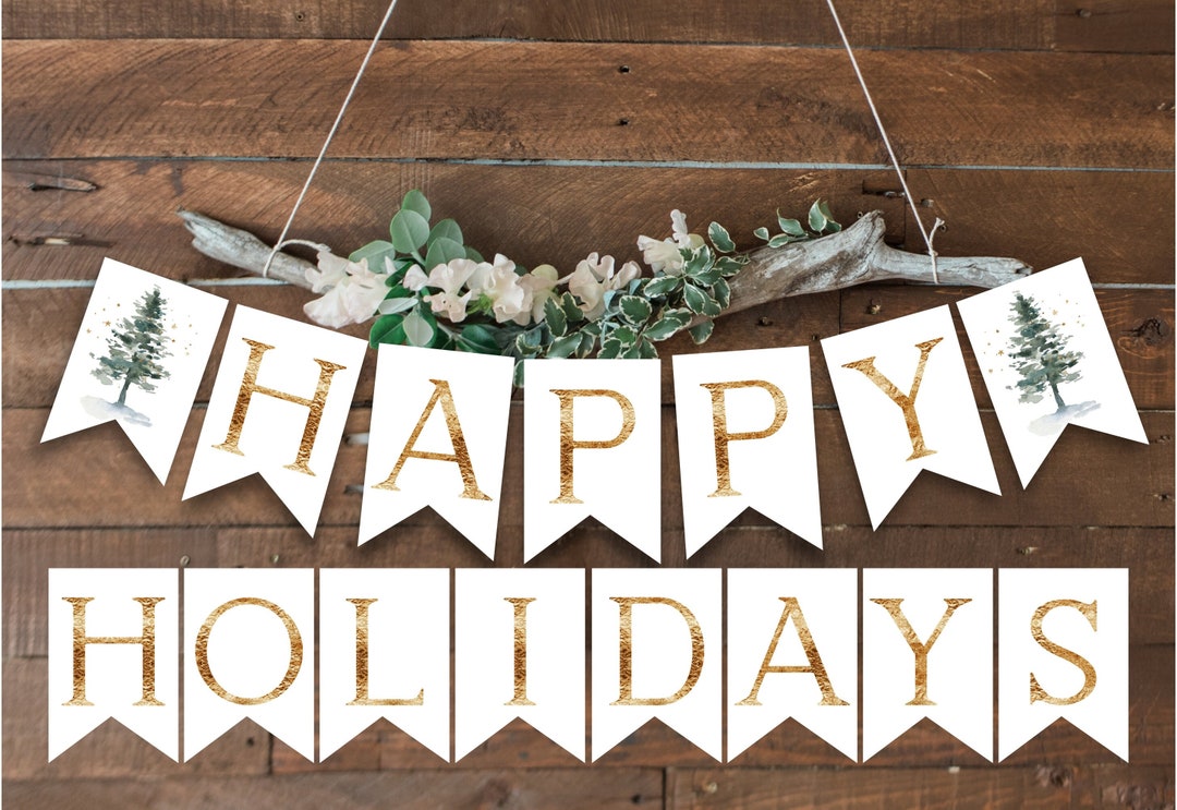 Christmas Ornaments, Happy Holiday Banner, Christmas Banner, Happy ...