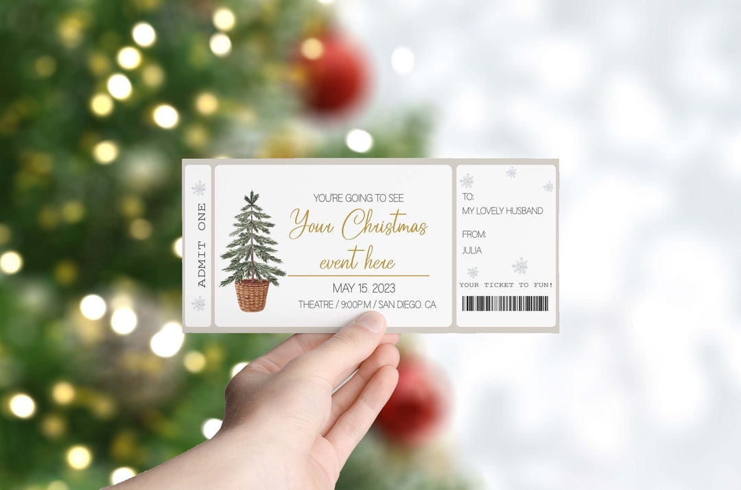 CHRISTMAS Gift Ticket, Surprise Gift Voucher, Surprise Concert, Boho ...