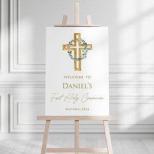 Rustic First Holy Communion Invitation Template, 1st Communion Siblings ...