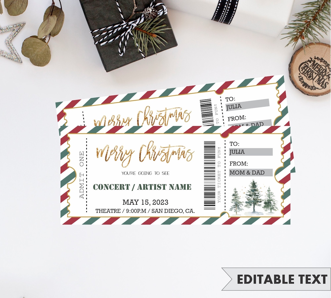 CHRISTMAS Concert Gift Ticket Surprise Concert Christmas - Etsy