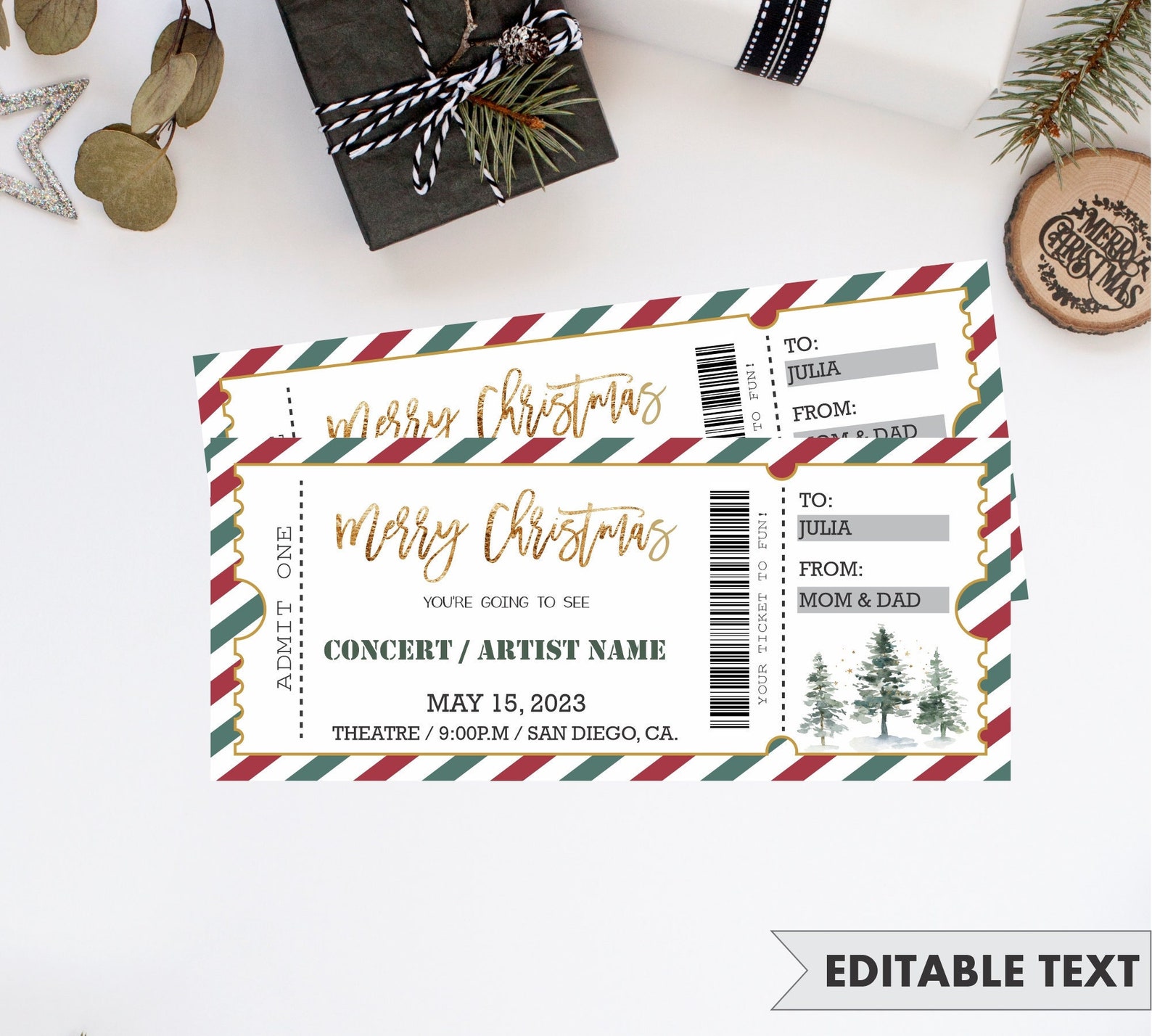 CHRISTMAS Concert Gift Ticket Surprise Concert Christmas - Etsy