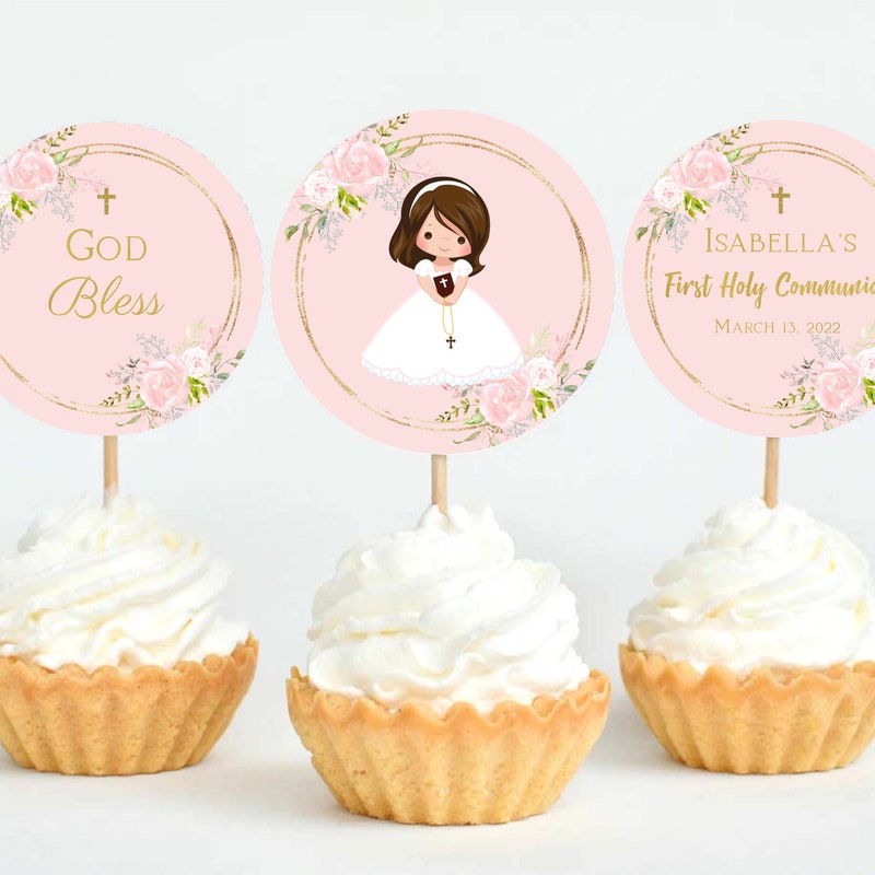 First Communion Cupcake Topper - Etsy
