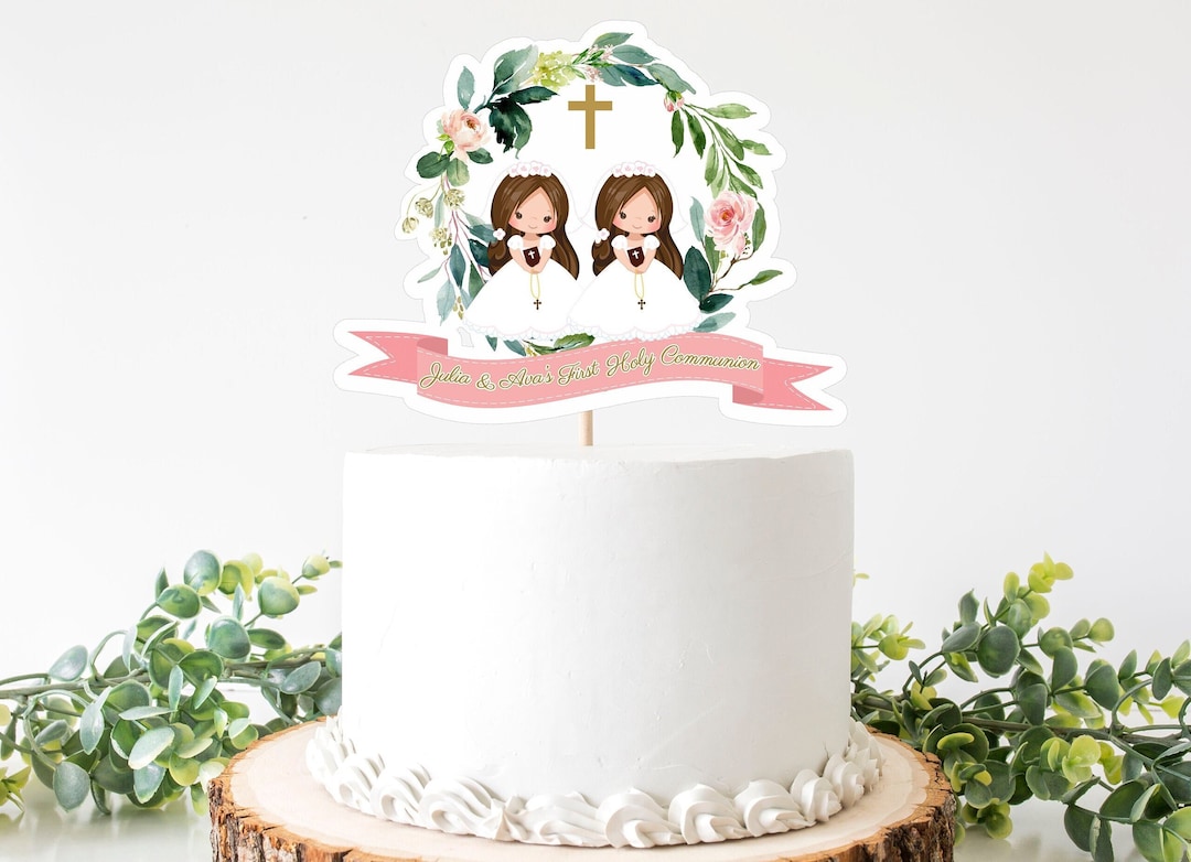 Printable First Holy Communion Cake Topper, Girl First Holy Communion ...