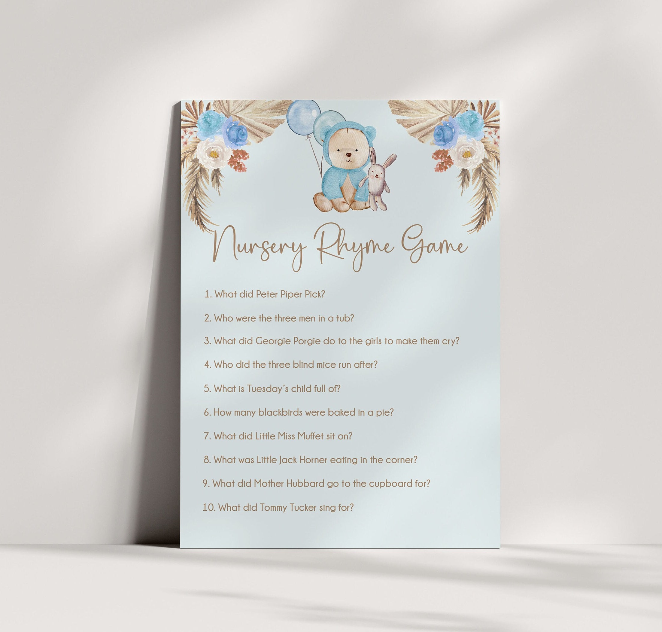 Teddy Bear Baby Shower Games Bundle, We Can Bearly Wait Baby Shower ...