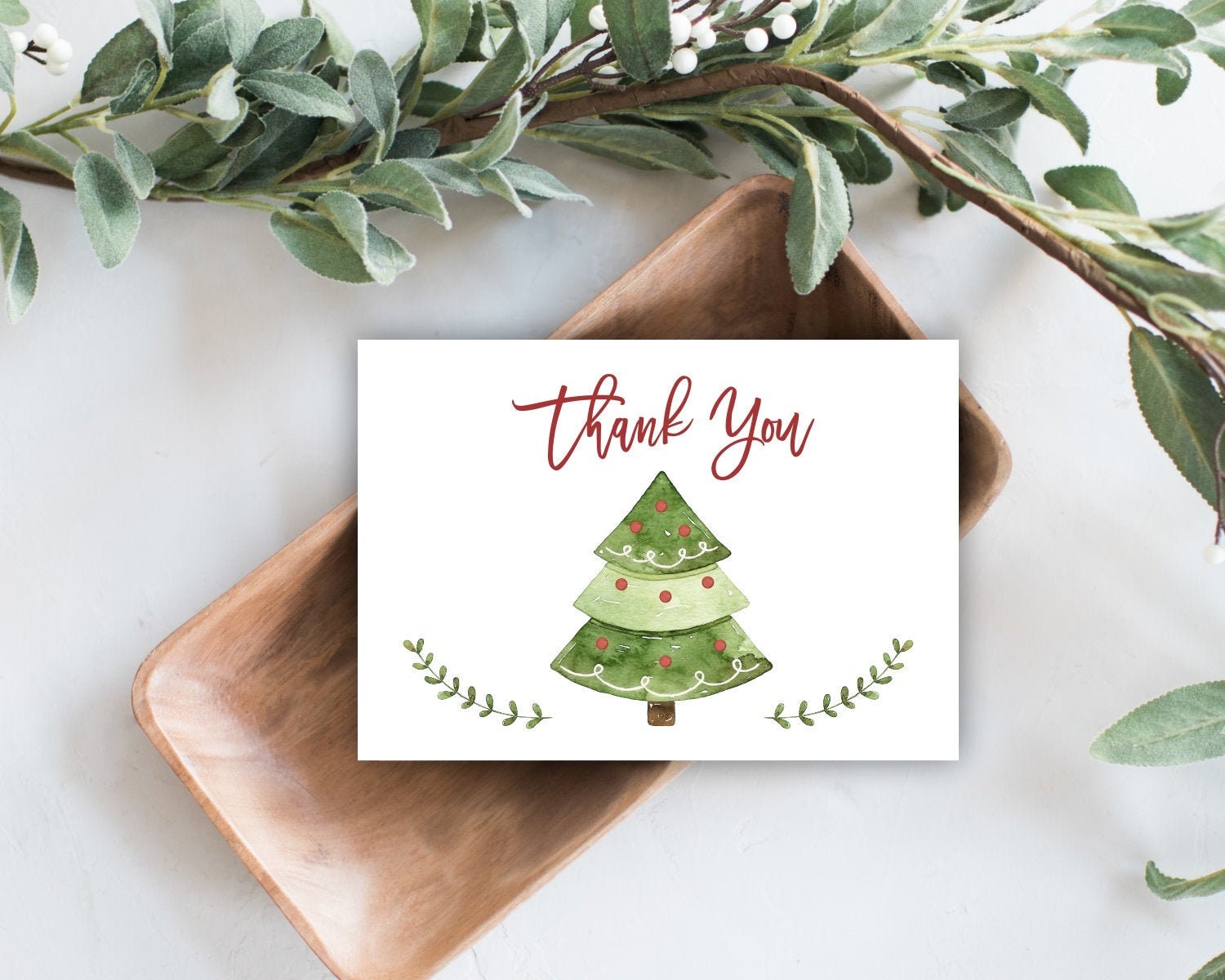 Christmas Thank You Card Printable Holiday Thank You Card - Etsy