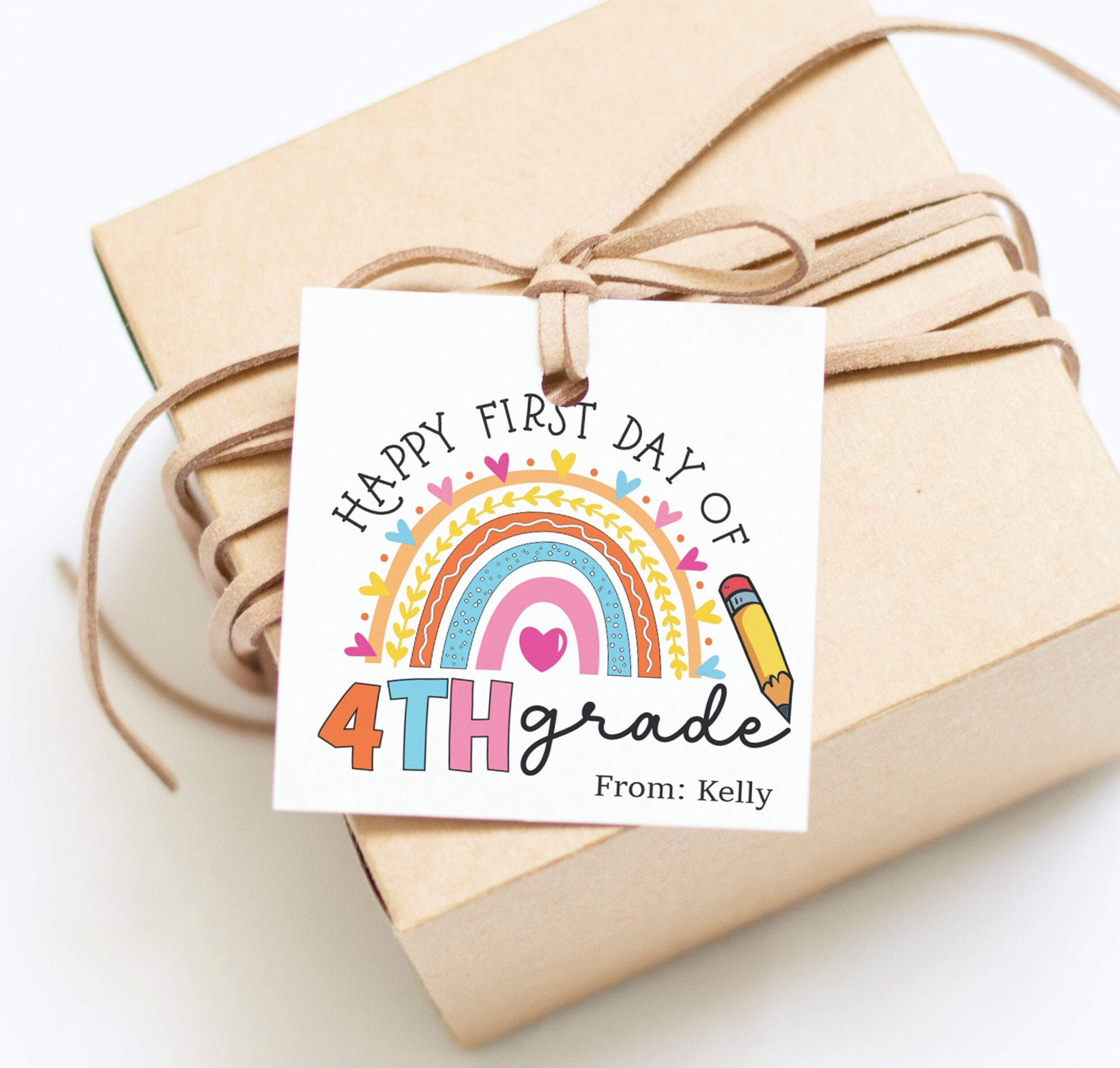 Printable Rainbow Happy First Day of School Gift Tag, Back to School ...