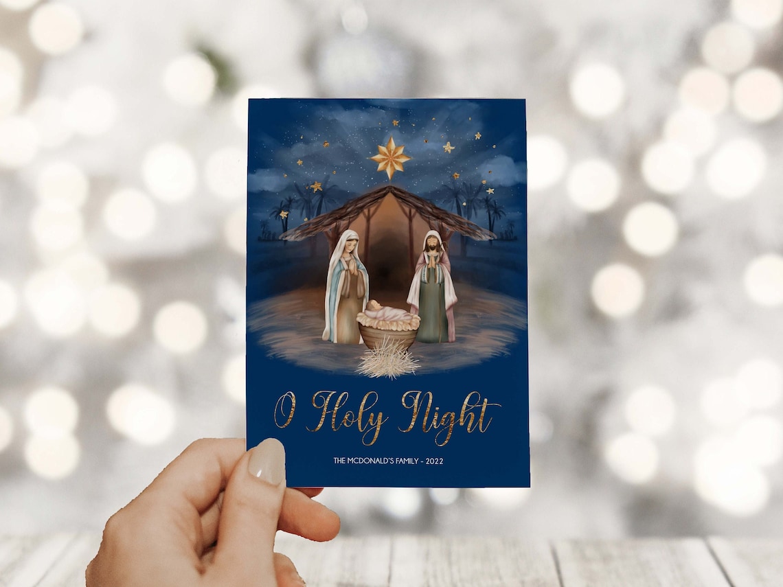 Printable Christmas Card O Holy Night Card Miracle of - Etsy