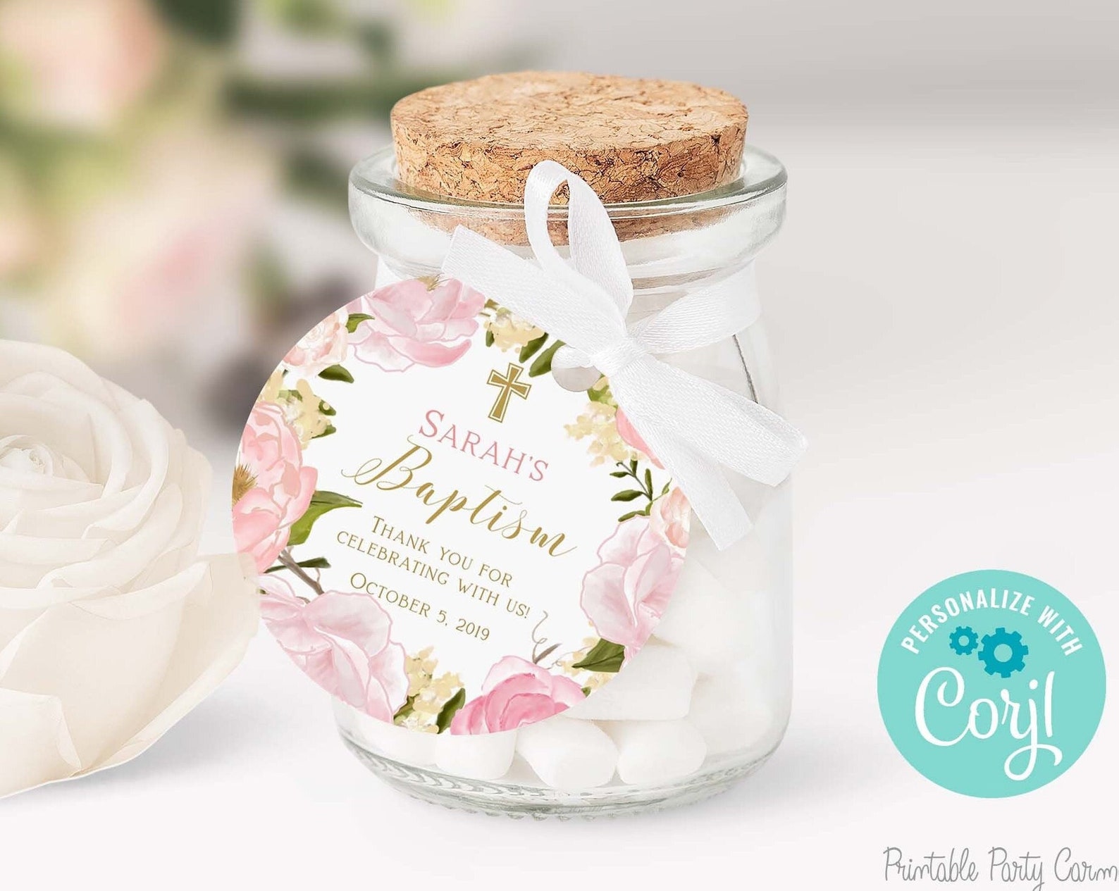 Baptism Printable Favor Tags, Girl Baptism, Printable Favor Tags ...