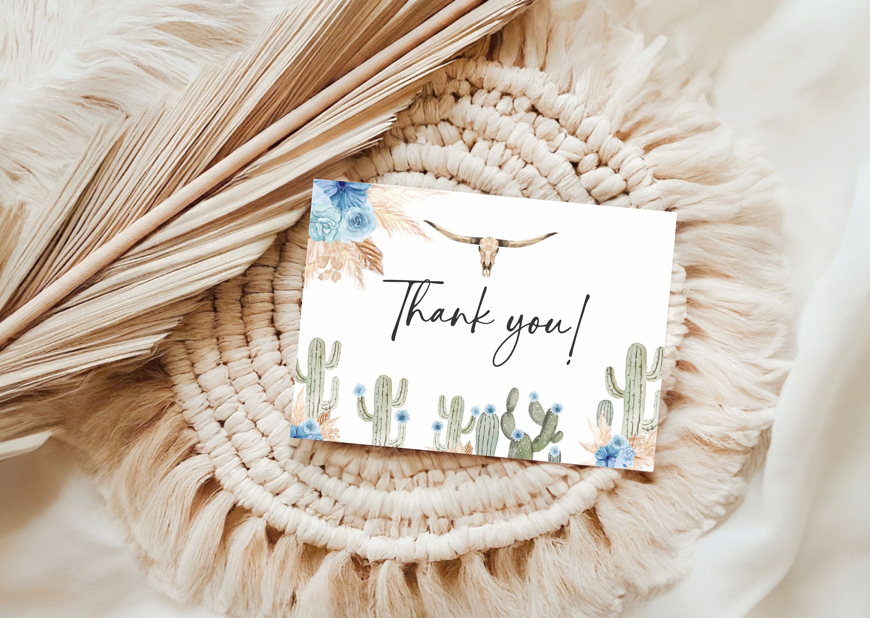 Desert Baby Shower Invitation Template, Bull Skull Rustic Western Baby ...