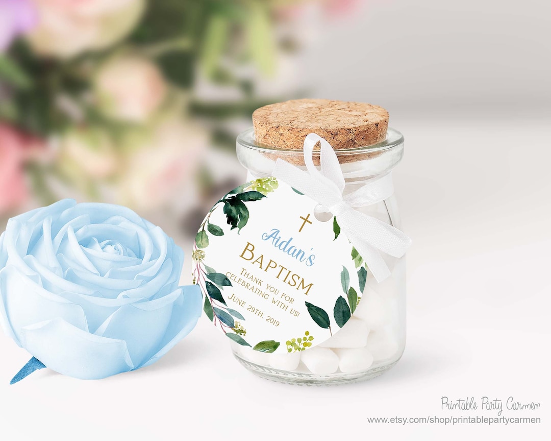 Favor Tags Boy Baptism, Gift Tags Baptism, Christening Tags, Printable ...