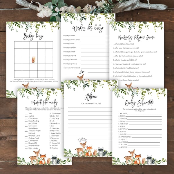 Printable Baby Shower Games - Etsy