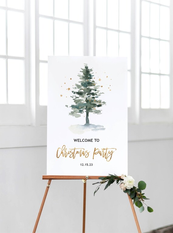 Christmas Party Welcome Sign, Holiday Welcome Sign, Christmas Party ...