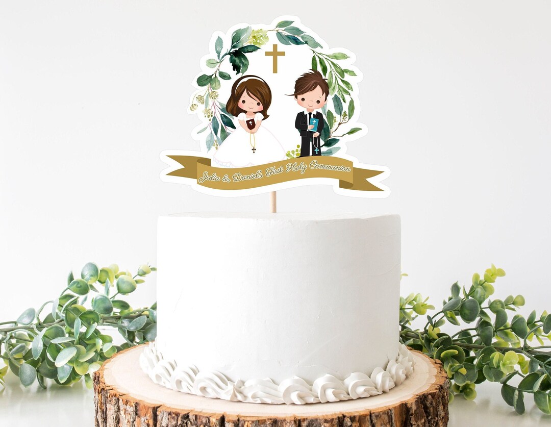 Printable Cake Topper First Holy Communion, Siblings First Holy ...