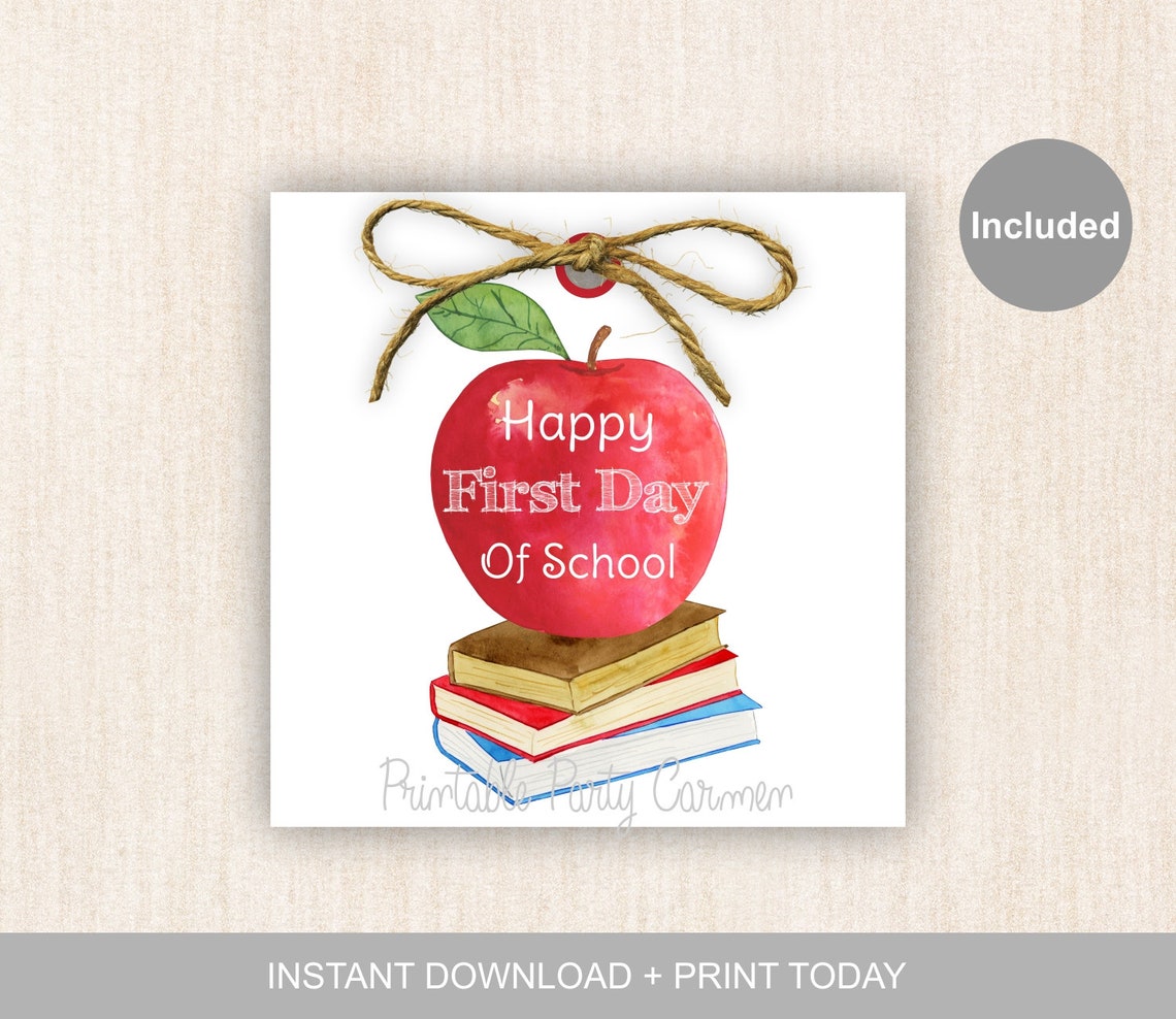Back to School Printable Gift Tags Happy First Day of School - Etsy