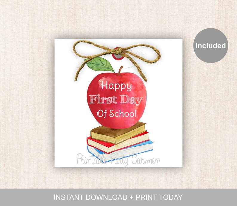 Back to School Printable Gift Tags Happy First Day of School - Etsy