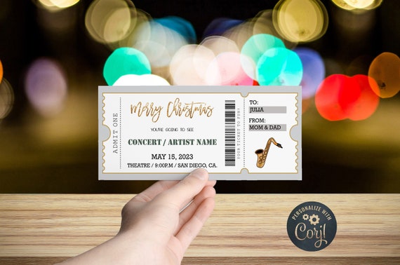 Concert Gift Ticket, Surprise Concert, Christmas Gift, Surprise Gift ...