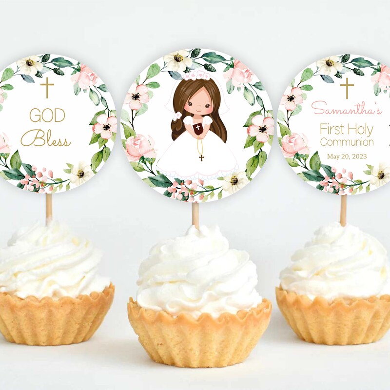 First Communion Cupcake Topper - Etsy