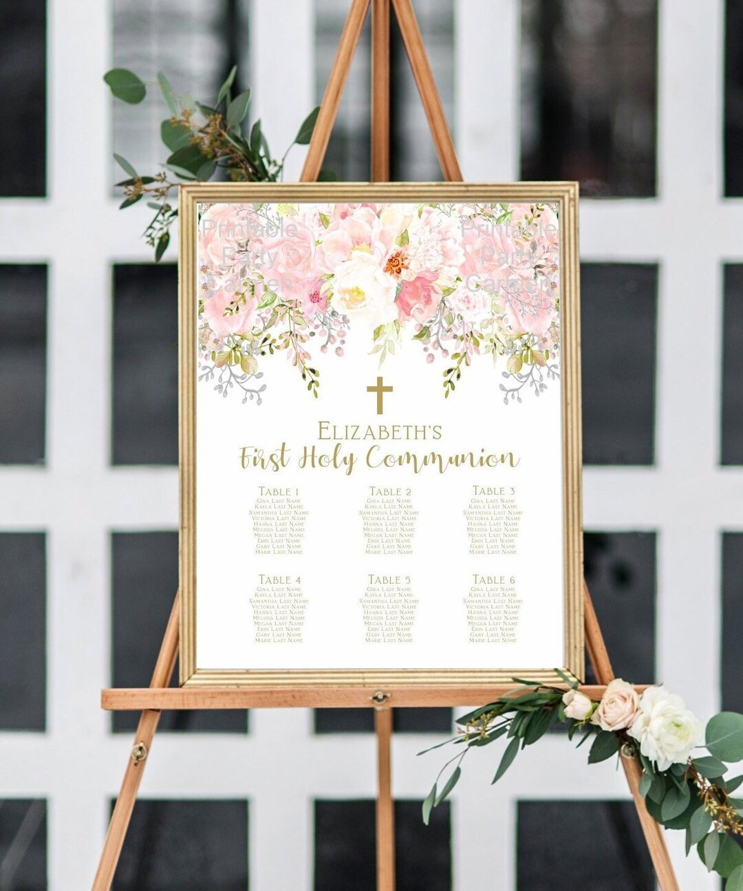First Communion Seating Chart, Girl First Communion, Personalized ...