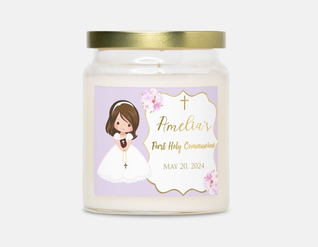 Personalized First Communion Candle Favors, Girl Communion Favors ...
