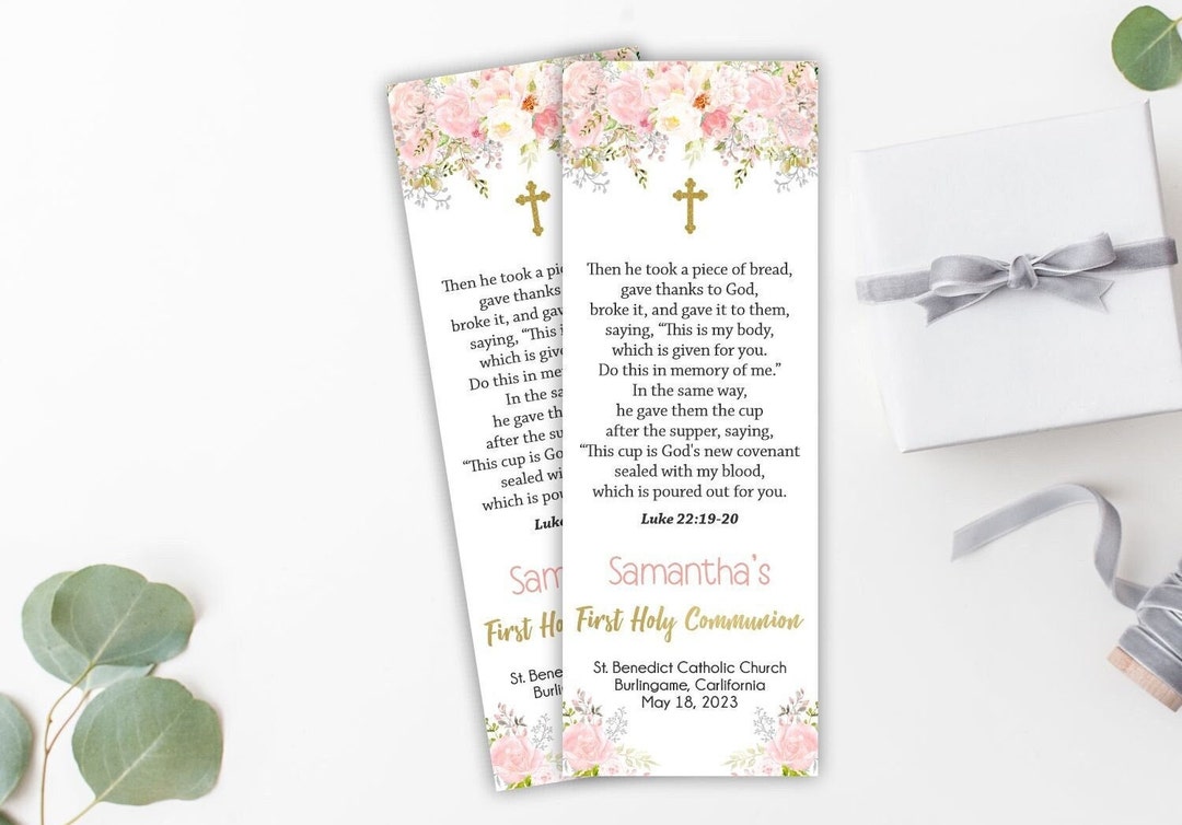 Gil First Holy Communion Bookmark, Printable Bookmarks, Communion ...