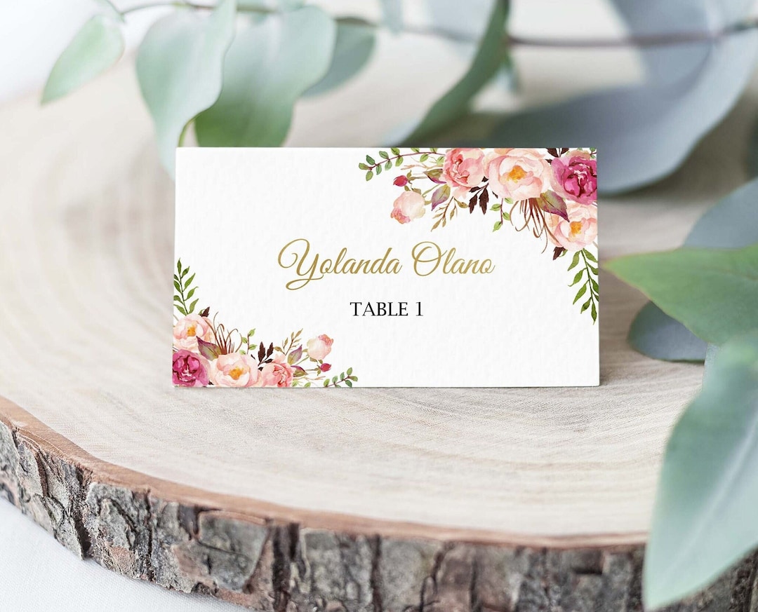 Birthday Place Cards, Wedding Place Cards, Name Card, Seating Card ...