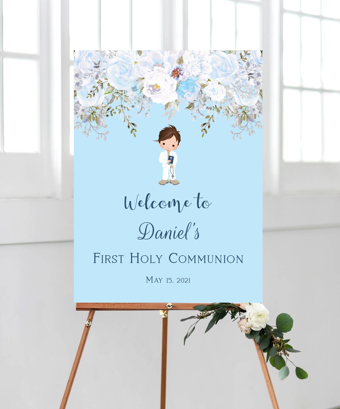 Boy First Holy Communion Welcome Sign 1st Communion Poster | Etsy
