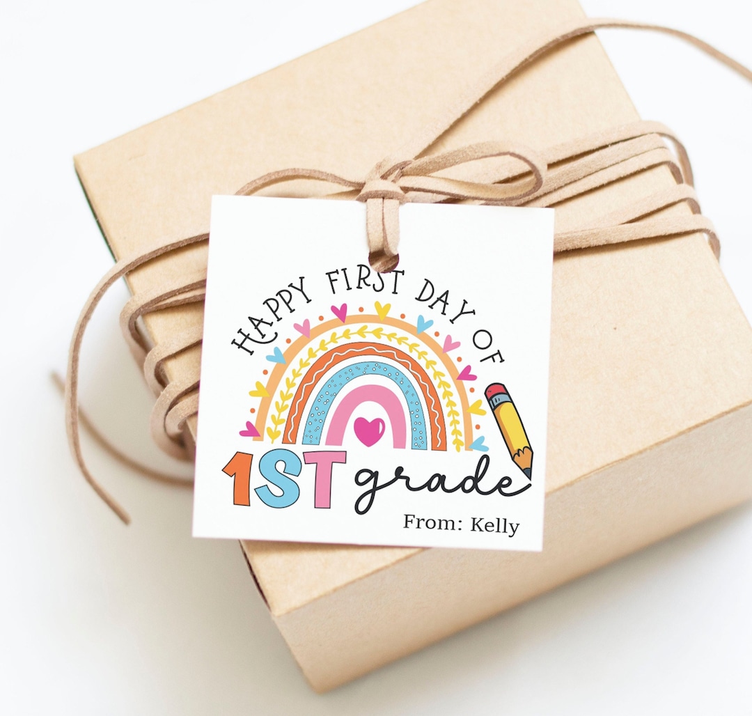 Happy First Day of School Gift Tag, Back to School Printable Tag ...