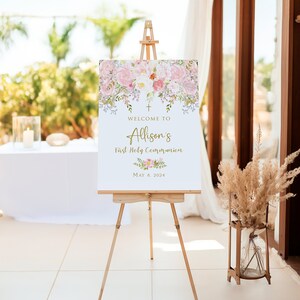 First Holy Communion Menu Template, Girl First Communion, Baptism ...