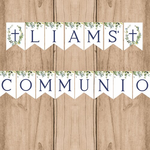 Banner 1st Communion Boy First Communion Decorations - Etsy