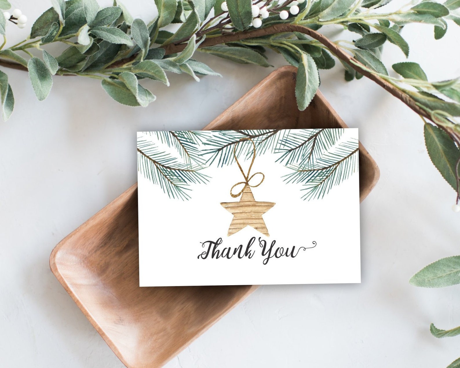 Christmas Thank You Card Holiday Thank You Printable - Etsy