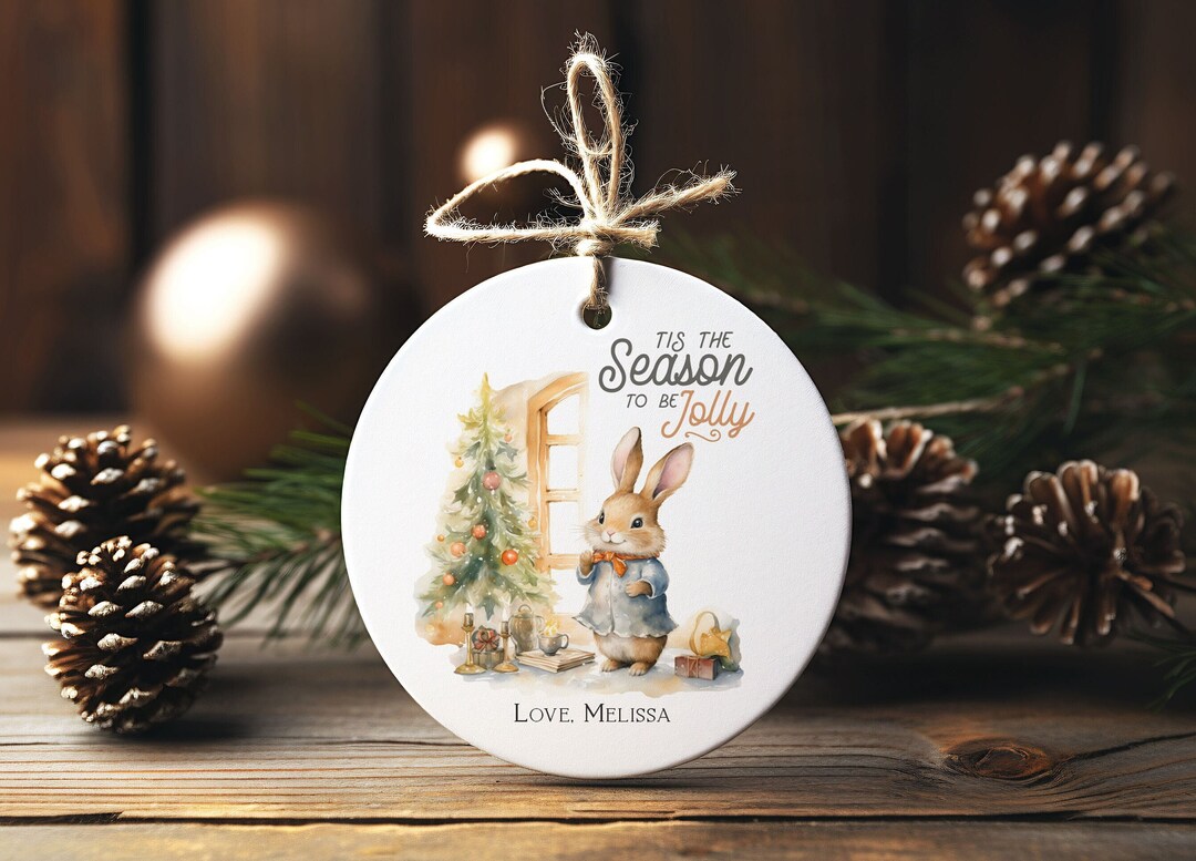 Vintage Winter Rabbit Christmas Gift Tag, Printable Christmas Gift Tags ...