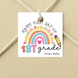 Happy First Day of School Gift Tag, Back to School Printable Tag ...