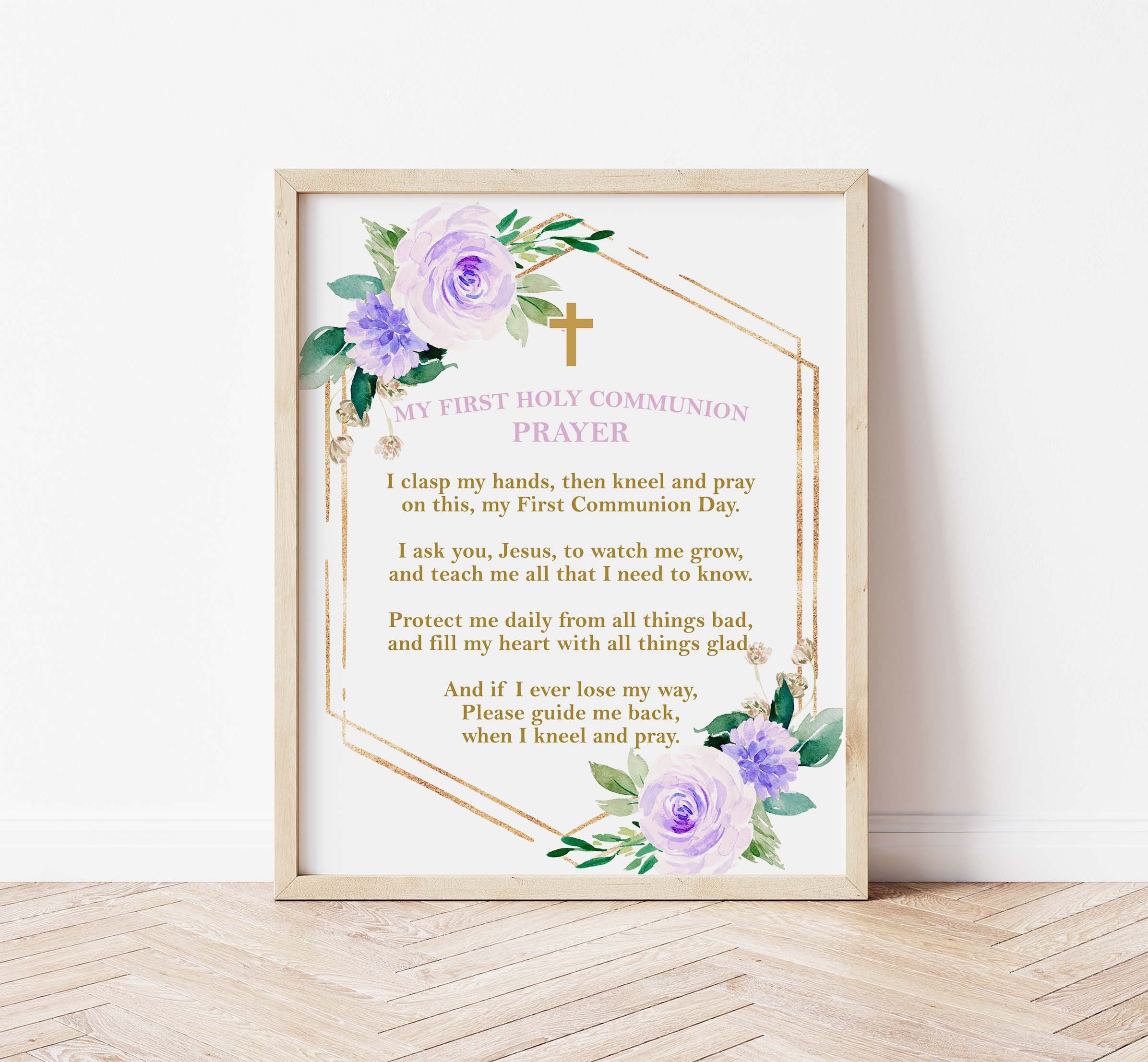 Purple First Communion Welcome Sign, 1st Communion Poster, Communion ...