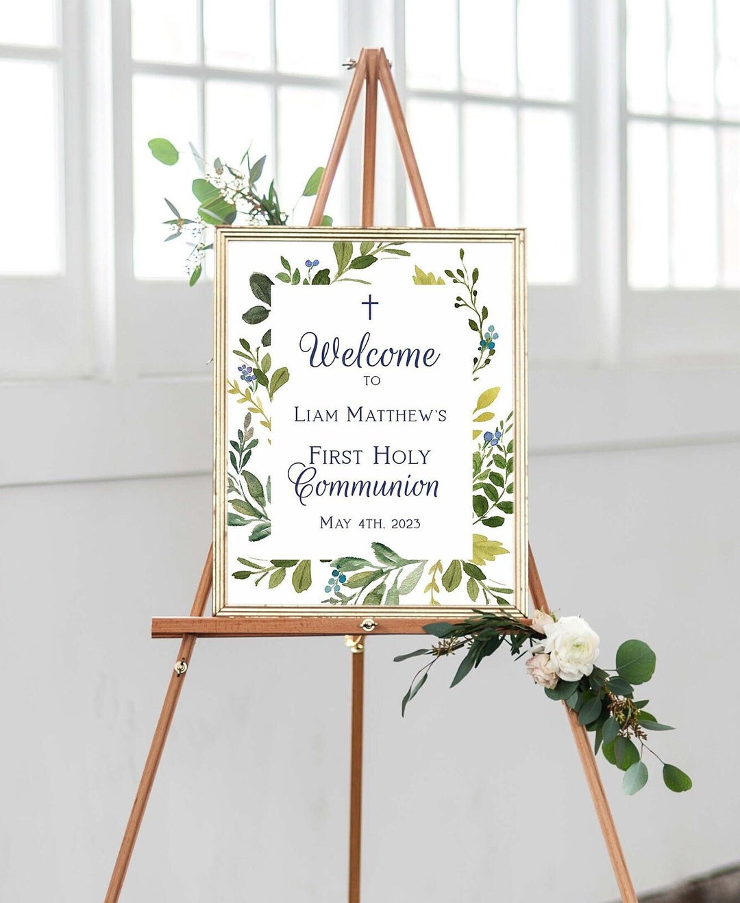 First Communion Welcome Sign Boy, Printable Sign Siblings, Communion ...