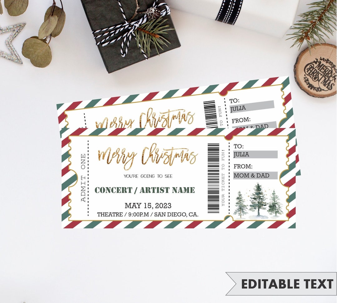 CHRISTMAS Concert Gift Ticket Surprise Concert Christmas - Etsy