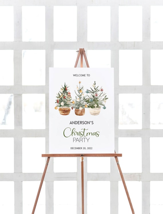 Printable Christmas Party Welcome Sign, Holiday Welcome Sign, Christmas ...