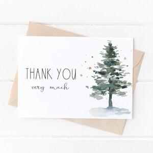 Christmas Thank You Card, Holiday Thank You Card, Instant Download ...