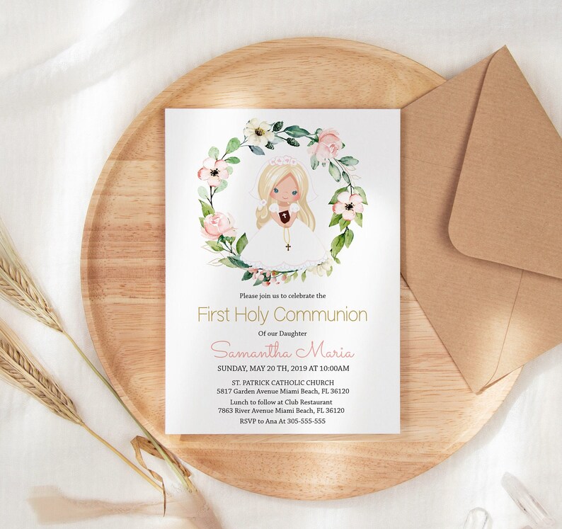 Girl First Communion Welcome Sign 1st Communion Poster - Etsy