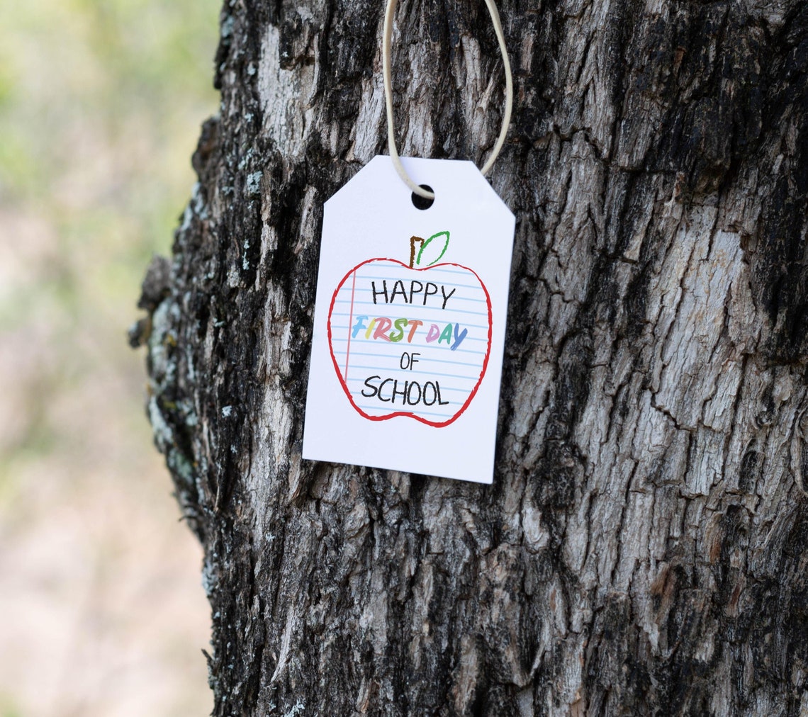 Back to School Printable Tag Happy First Day of School Gift - Etsy