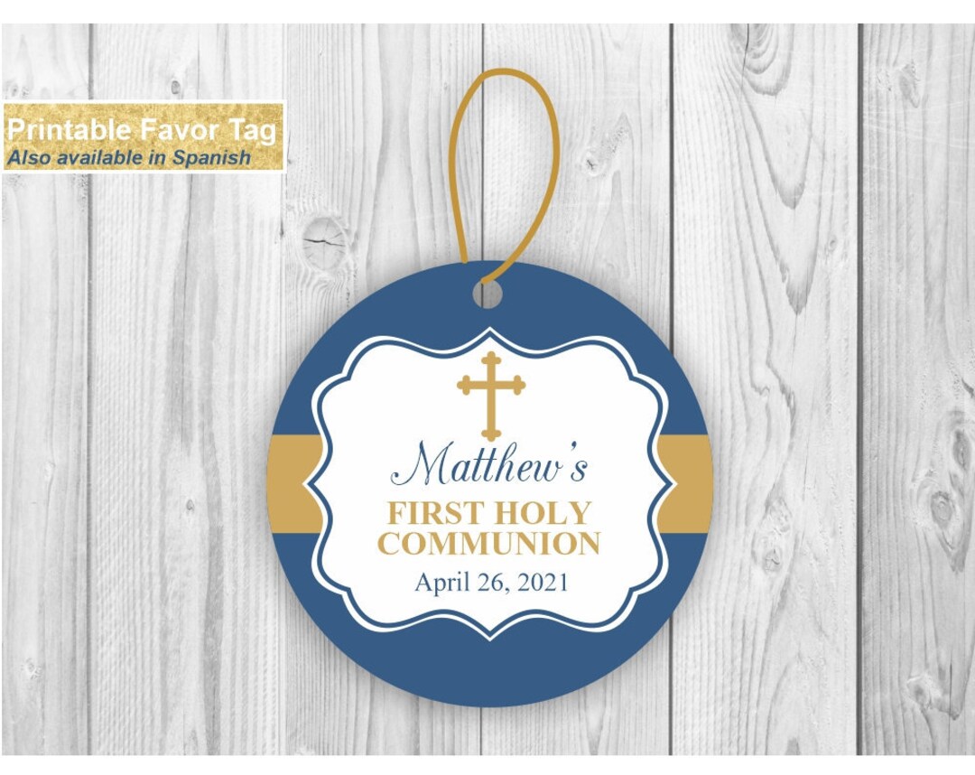 First Holy Communion Favor Tag, Communion Favor Tag Boy, Communion ...