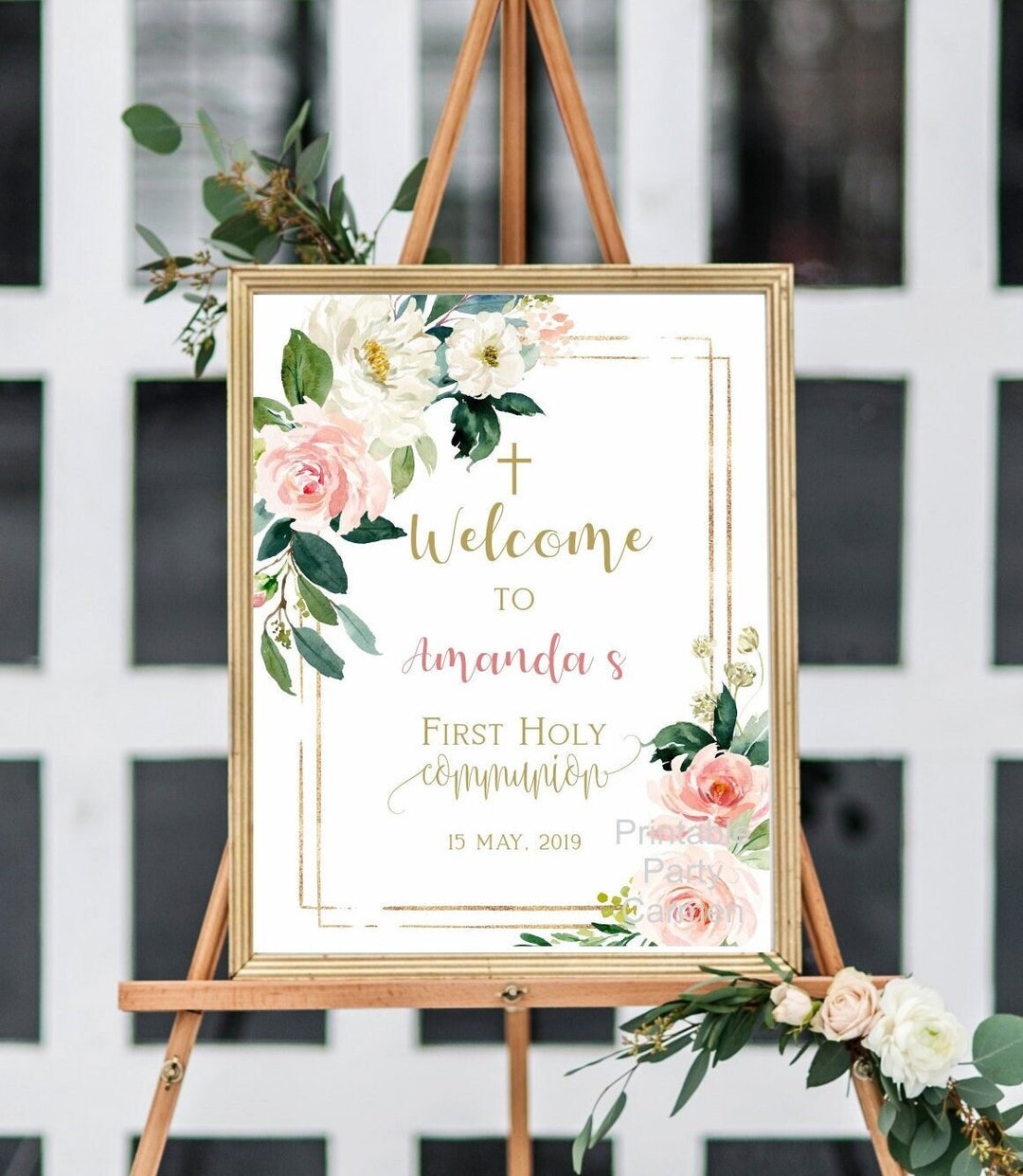 First Communion Welcome Sign, Girl First Communion, Communion ...