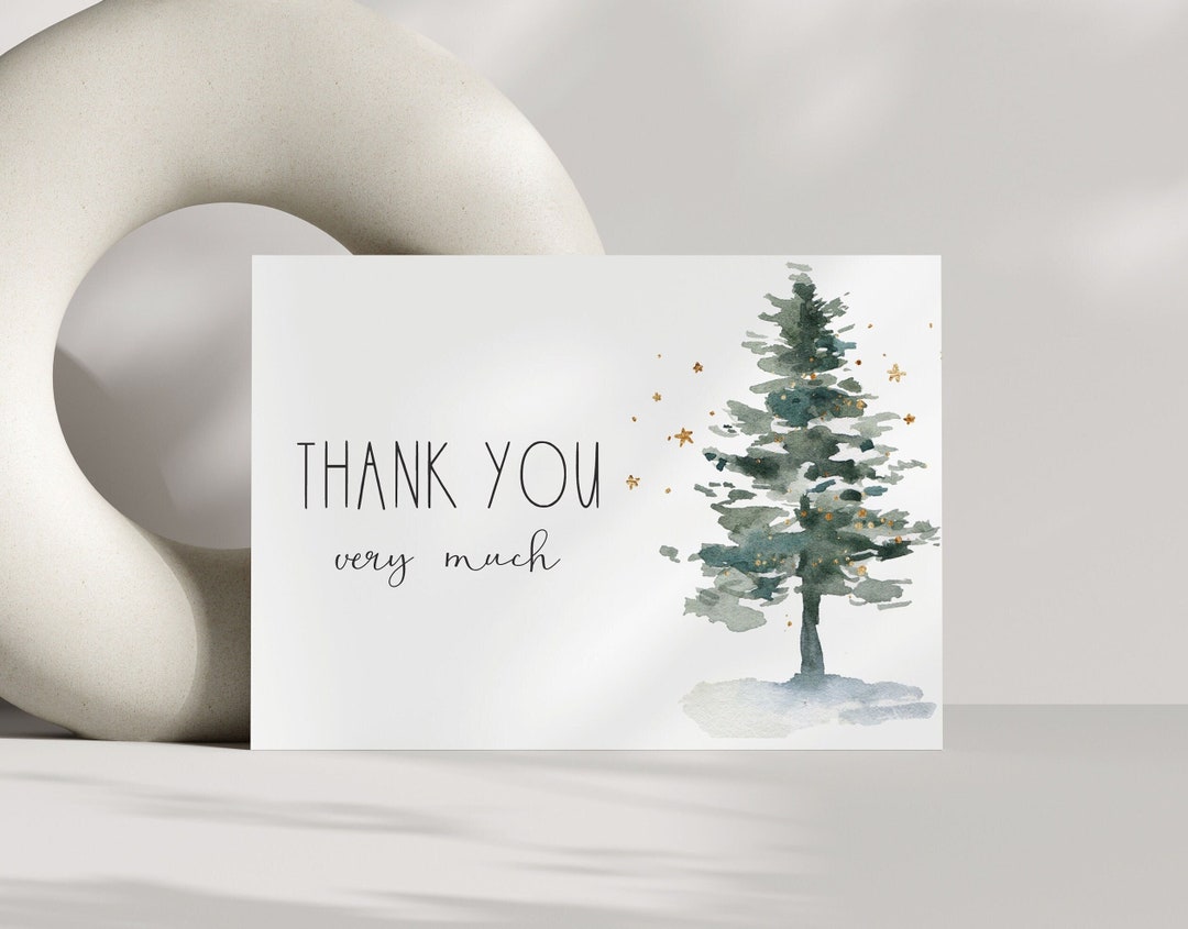 Christmas Thank You Card, Holiday Thank You Card, Instant Download ...