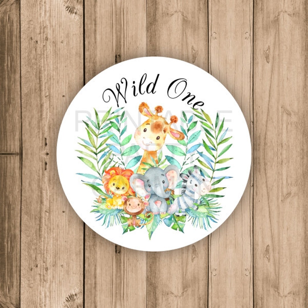 Wild One Birthday Favor Tags Jungle Theme Baby Shower Gender - Etsy