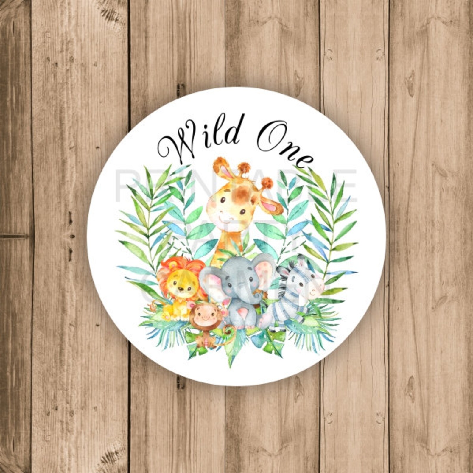 Wild One Birthday Favor Tags Jungle Theme Baby Shower Gender - Etsy
