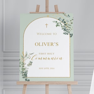First Communion Welcome Sign Template, 1st Communion Poster, Boy First ...