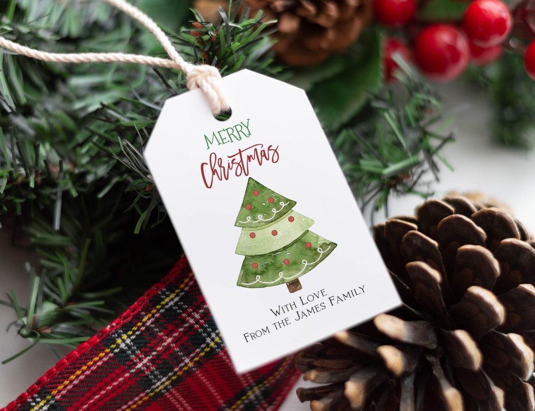 Christmas Gift Tags Printable, Holiday Favor Tags, Merry Christmas ...